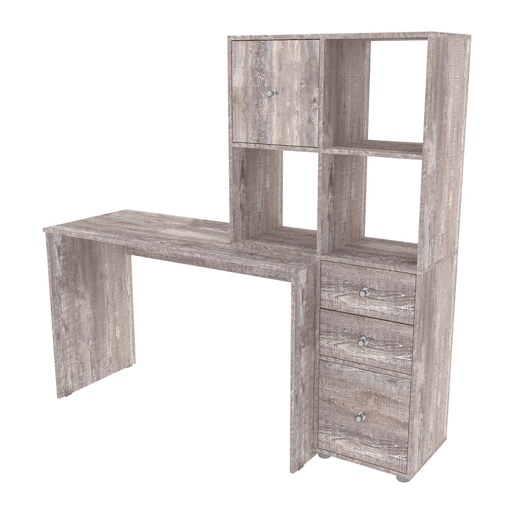 Стол письменный со стеллажом 750 Бетон