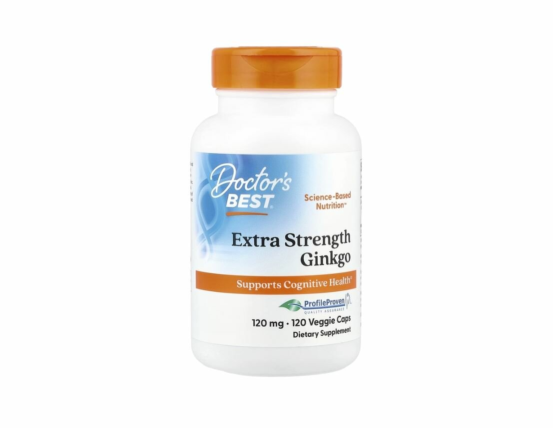 Doctor's Best, Extra Strength Ginkgo, Гинкго Билоба с повышенной силой действия 120 мг, 120 растительных капсул