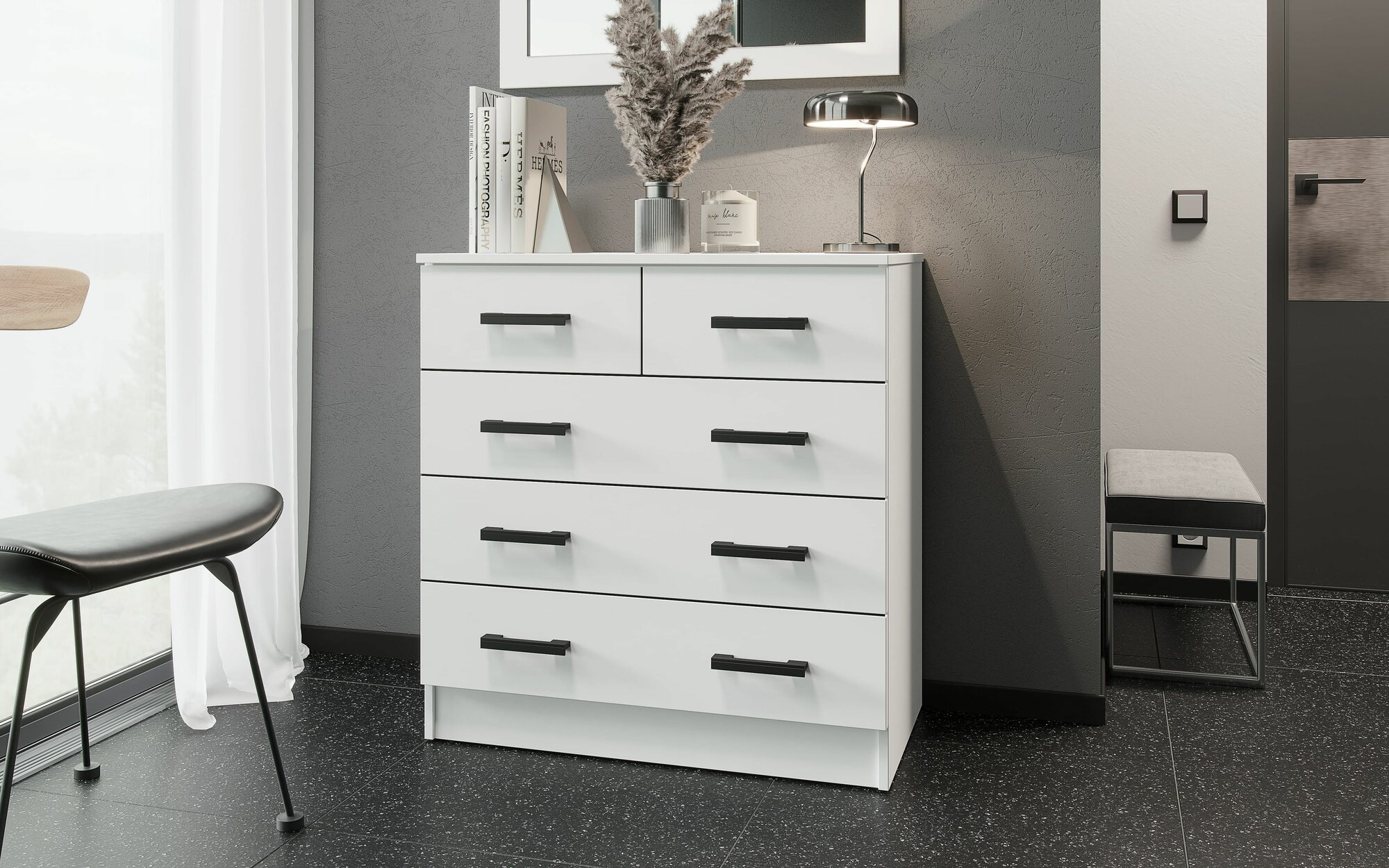 ЛДСП Комод К800-3/2 Белый гладкий (Эра)