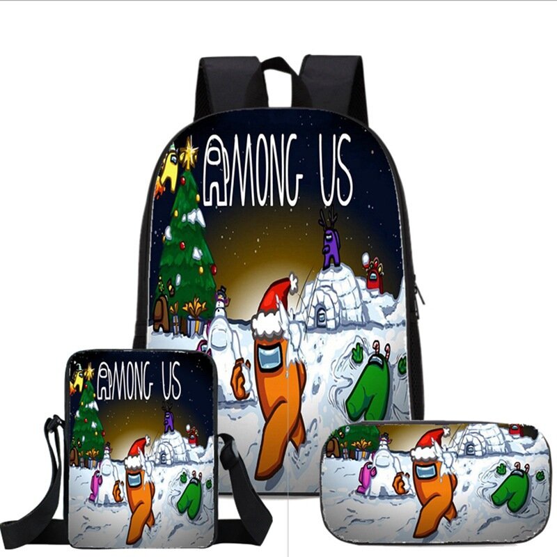 Рюкзак «Среди США», игровой периферийный аниме-рюкзак, школьная сумка «Среди США», состоящая из трех частей, рюкзак «Космический оборотень»