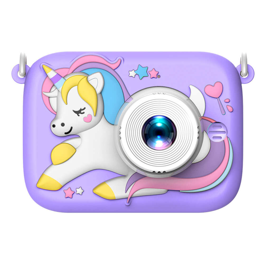1080P Детская камера Миленькая цифровая камера 20MP Камера для детей Мультяшная камера для селфи для мальчиков и девочек 4X Цифровое увеличение 2.0-дюймовый IPS экран Двойные линзы Подарок на день рождения Подарок на фестиваль Отличный подарок для