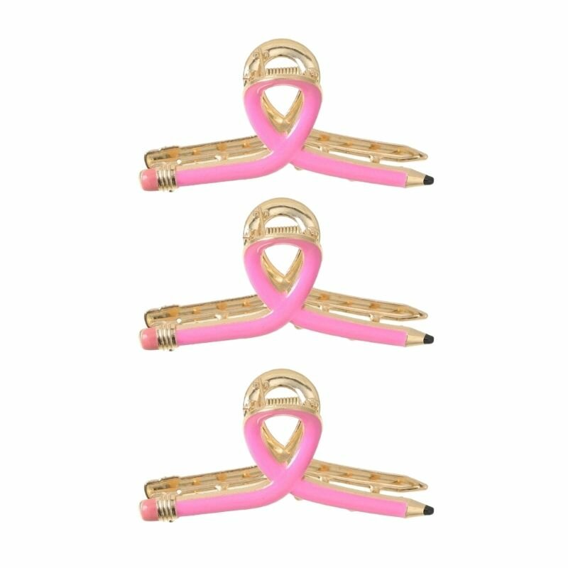 Имитирующий металлический захват для карандашей 3 шт-розовый