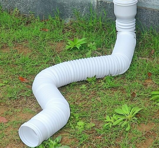 1 пластиковая дренажная удлинительная труба с круговым соединителем - подходит для дренажа или удлинения гибких трубопроводных систем
