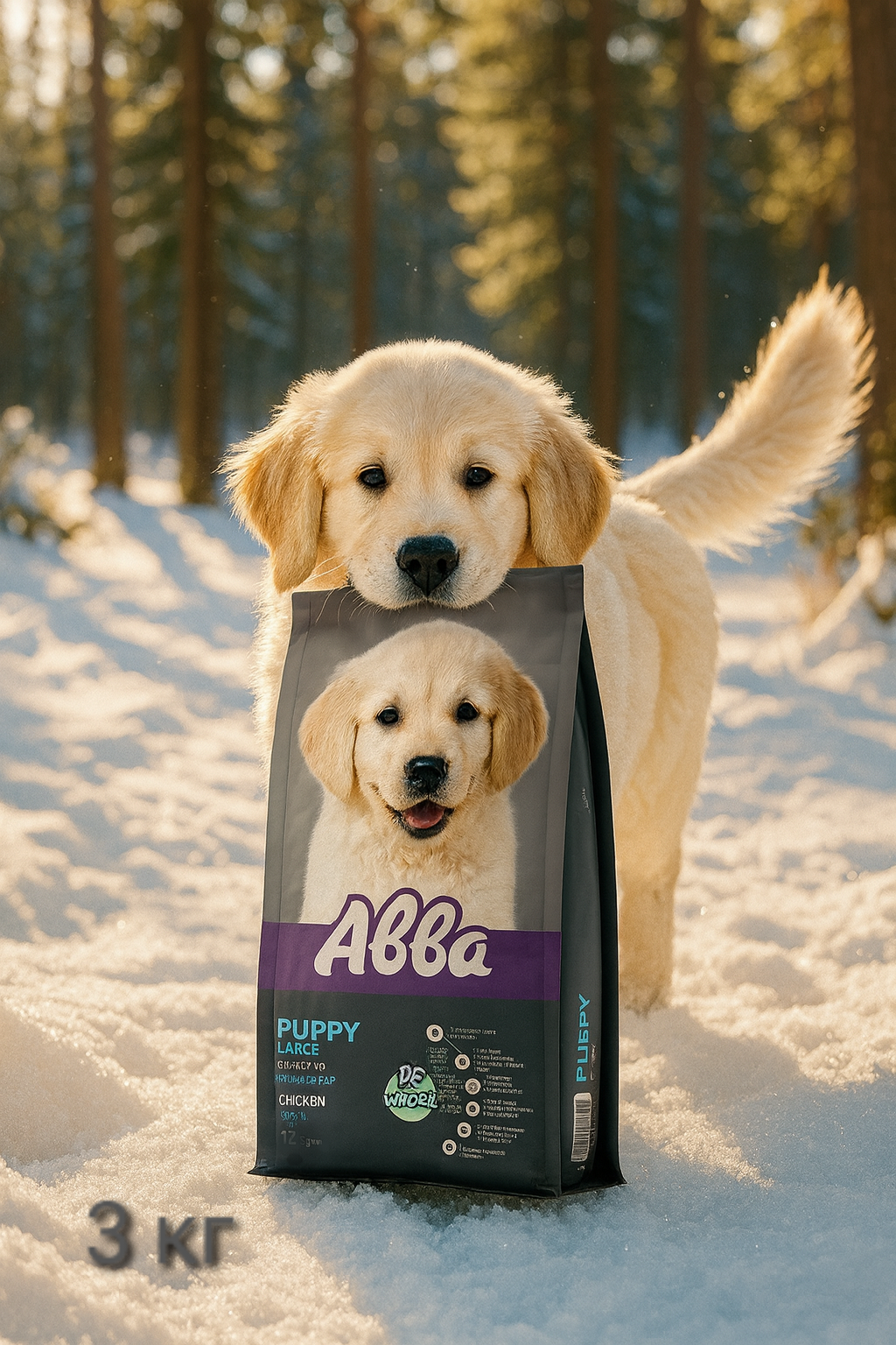 Сухой корм Авва Puppy Large для щенков крупных пород, курица, 3 кг