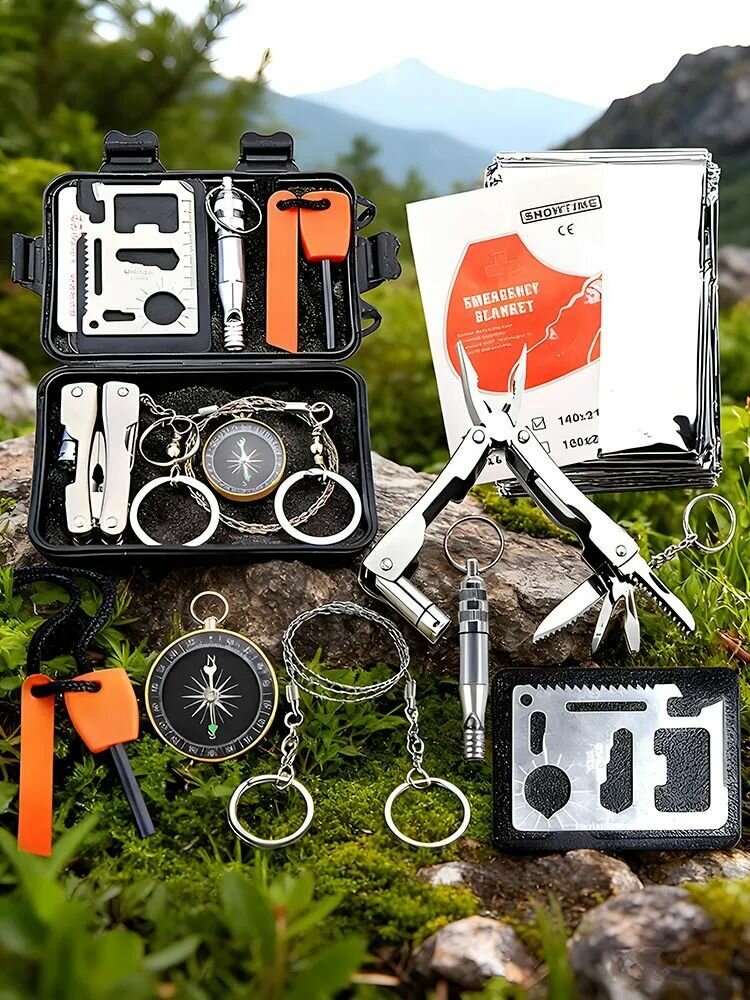 Туристический набор для выживания в природе с. emergency аптечкой