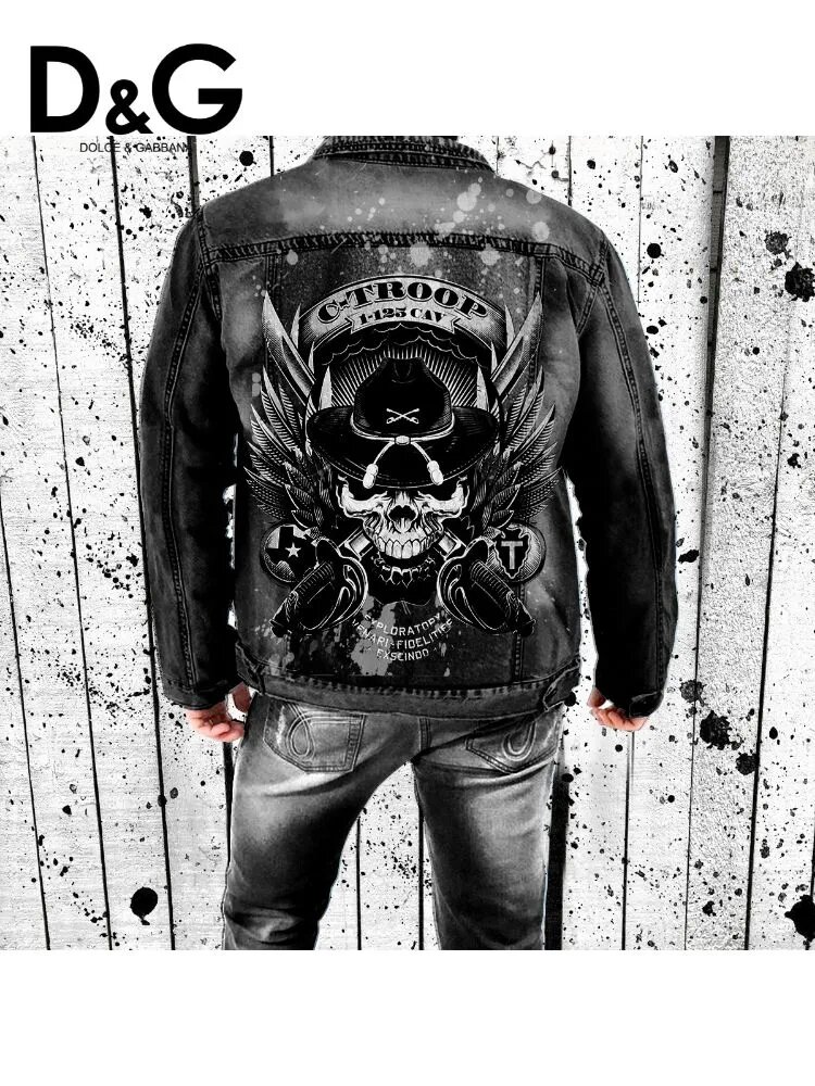 Куртка Dolce&Gabbana Мужская джинсовая куртка в стиле ретро-панк-Свободный крой, винтажный дизайн, премиум качество