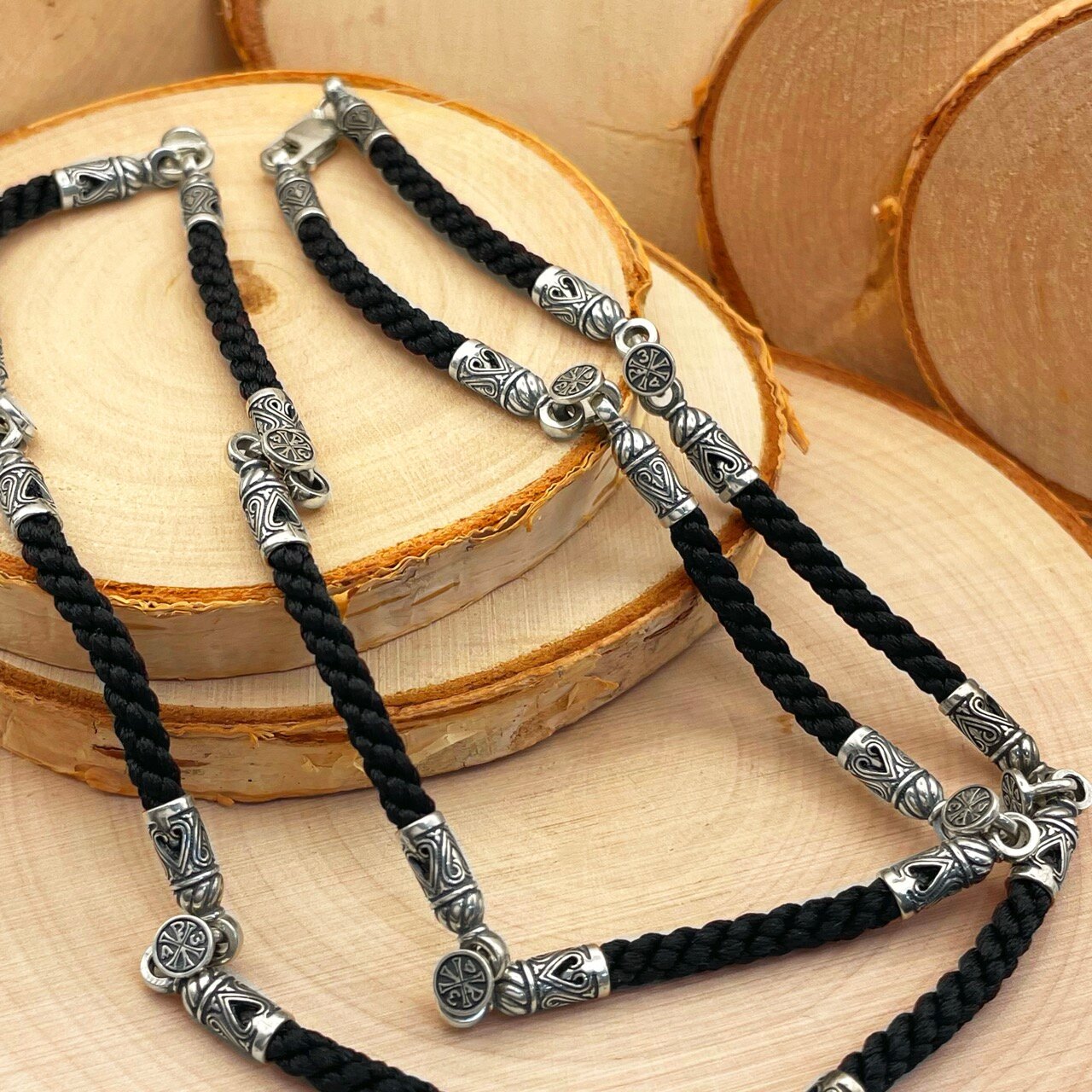 Шнур, серебро, 925 проба, оксидирование, чернение