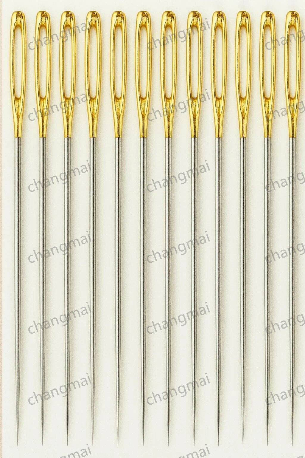 Иголки с большим золотым ушком 12 штук, Набор игл для рукоделия и творчества, швейные иголки