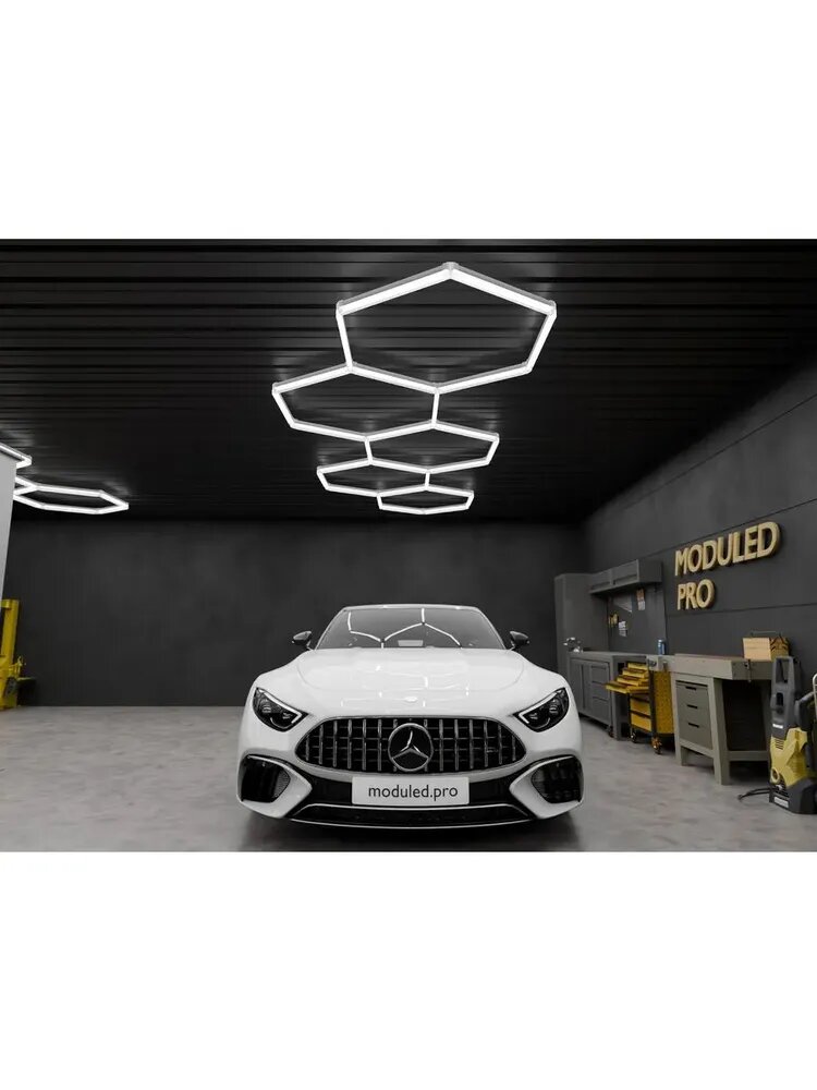 Светодиодное освещение для гаража/автосервиса LED Workshop, панель соты 6500К/182W размер 1230x3732mm