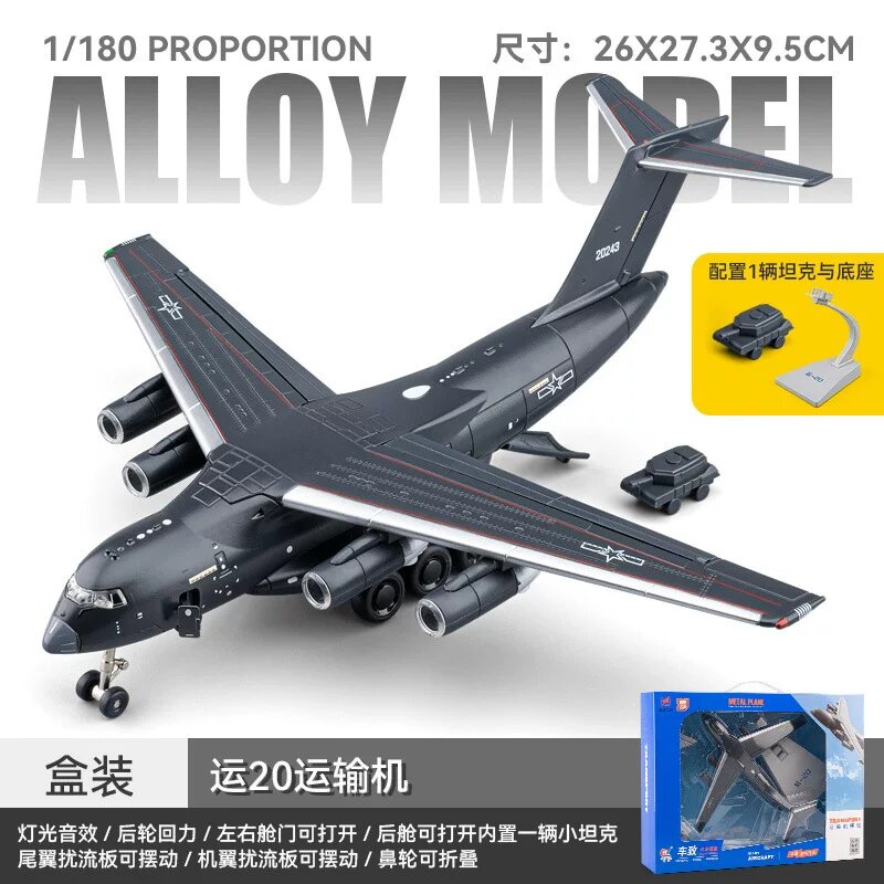 Model' Y-20 Transportnogo Samolyota s Skladnym Nosovym Kolesom, Voennyi Aviatsionnyi Igrushka dlya Detey, Plastikovaya