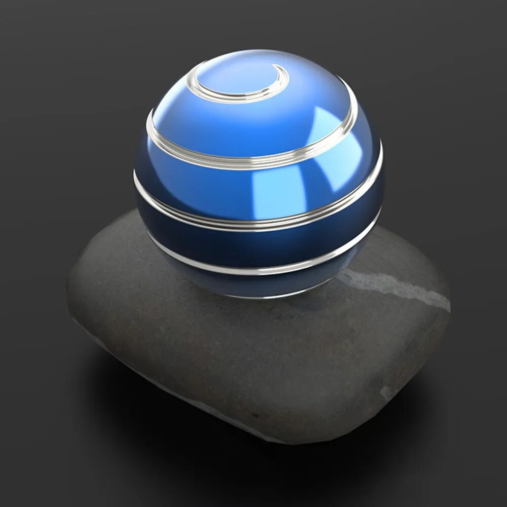 Кинетический вращающийся шар / Настольная игрушка фиджет / Металлический офисный антистресс