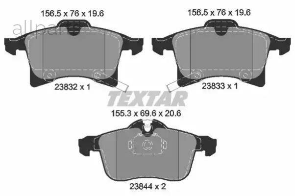 TEXTAR 2383201 Колодки пер. OPEL ASTRA H, ASTRA G, MERIVA, ZAFIRA