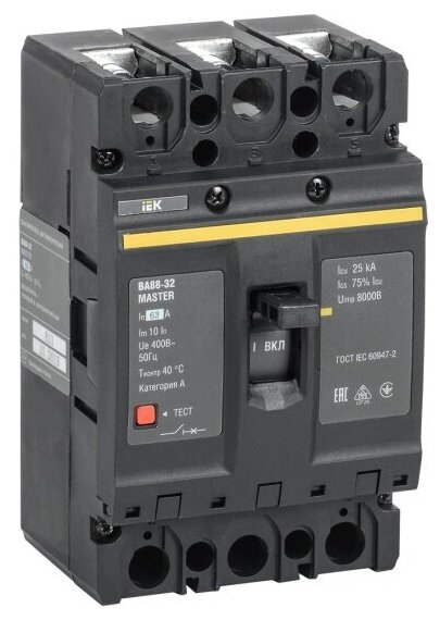Автоматический выключатель силовой Iek 3п 63А 25кА ВА88-32 MASTER, SVA10-3-0063-02