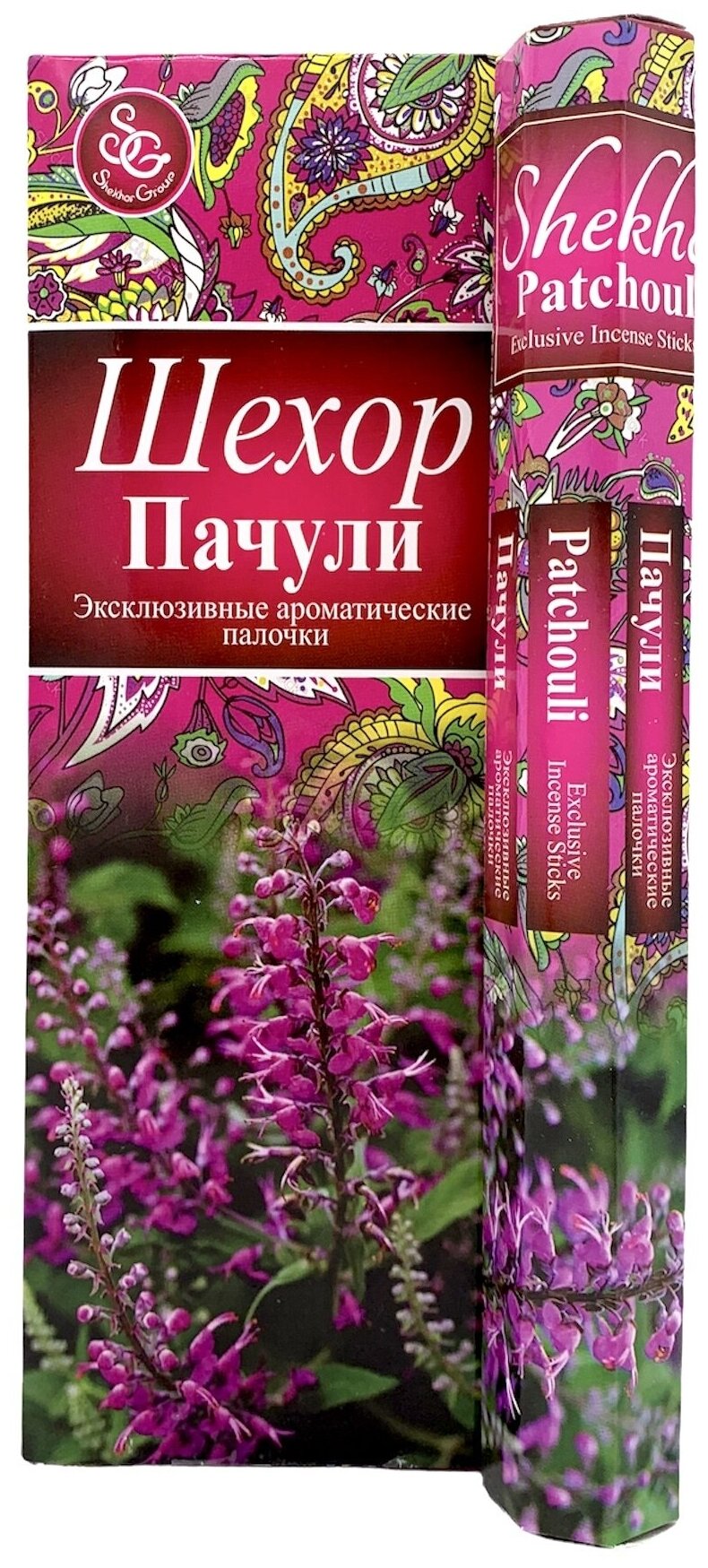 Shekhor Благовония Пачули (Patchouli) / Эксклюзивные ароматические палочки Шехор / Индия 20 шт. 3 упаков