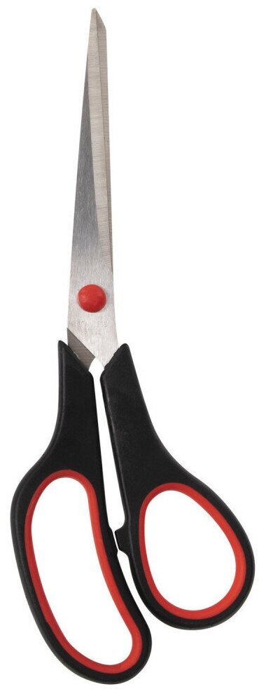 Ножницы STAFF EVERYDAY, 215 мм, бюджет, резиновые вставки, черно-красные, ПВХ чехол, 237500, 1 шт