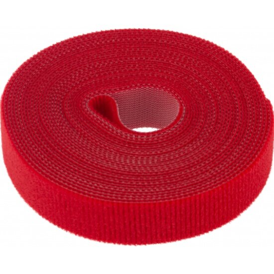 Лента-липучка многоразовая Rexant 5 м х 20 мм, красная (1 шт.)