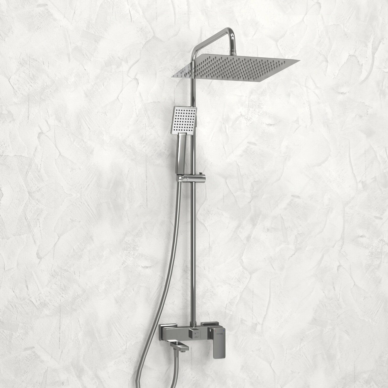 Душевая система WasserKraft A177.118.141.087, со смесителем и тропическим душем, хром