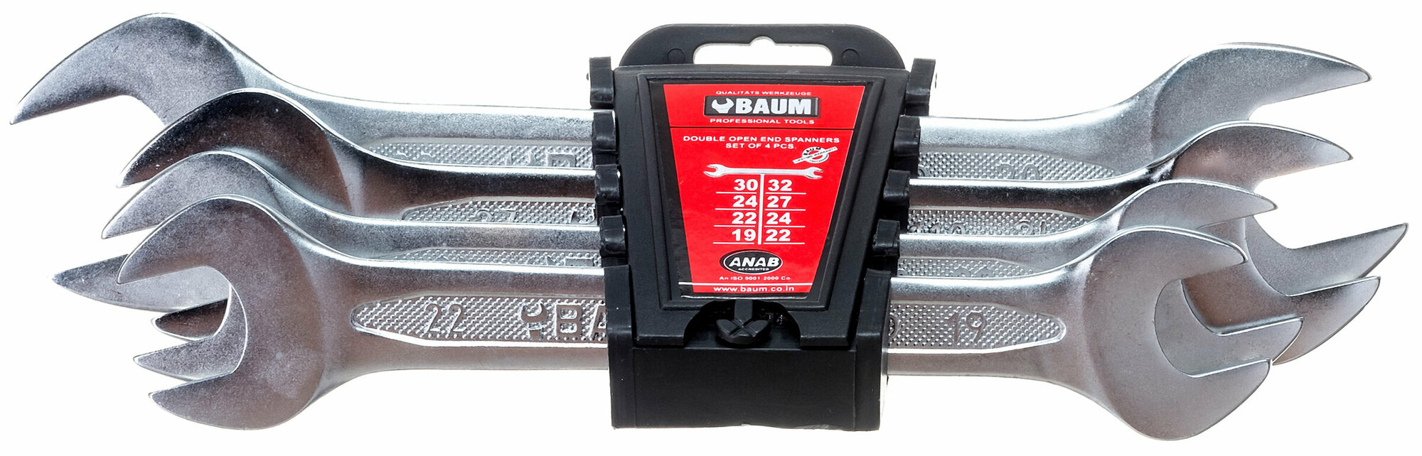 BAUM Набор рожковых ключей в пласт. держ.19x22мм-30x32мм 4 пр. 10-41МР