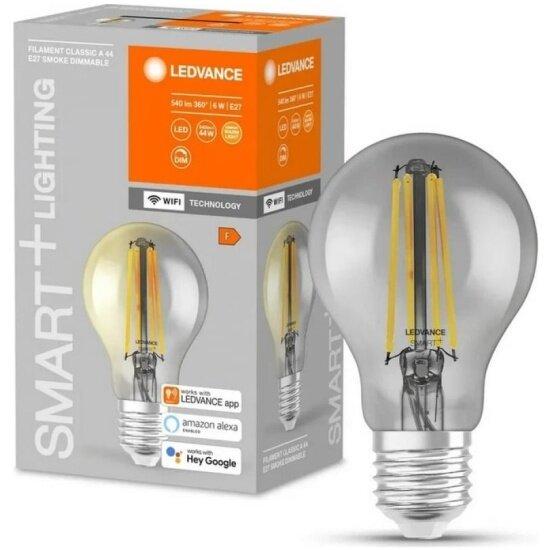 Светодиодная лампа Ledvance-osram OSRAM LEDVANCE WiFi FIL Classic A Dimm 44 6 W/2500K E27 540Lm d60*105