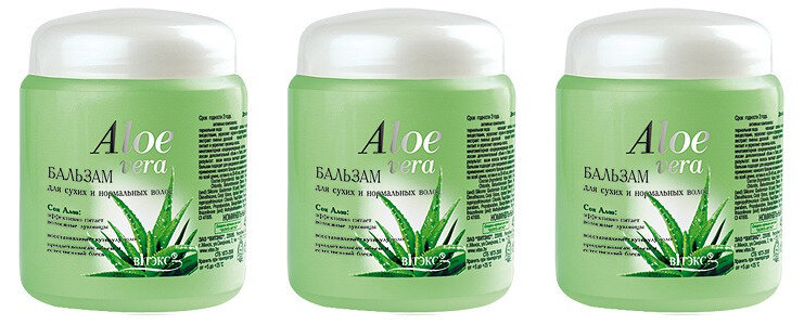 Витэкс Бальзам ALOE VERA для сухих и нормальных волос 450мл, комплект 3 шт