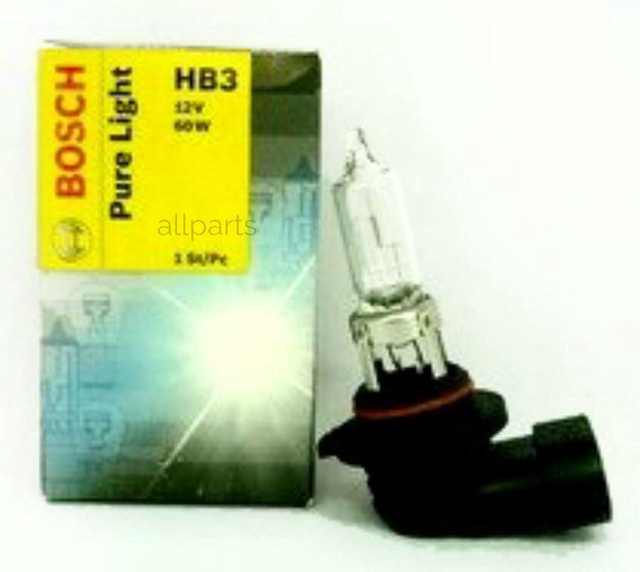 BOSCH 1987302152 Лампа галогенная HB3 12V 60W P20d Pure Light (стандартные характеристики)