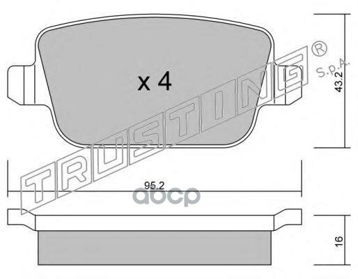 К-т дисков. тормоз. колодок Ford Mondeo 2007-, Galaxy 2006- R Trusting арт. 7960