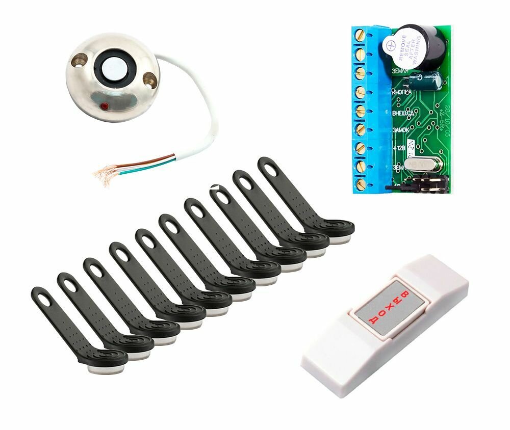 Комплект №8 контактный считыватель ТМ, контроллер Z-5R, кнопка выхода, 10 ключей