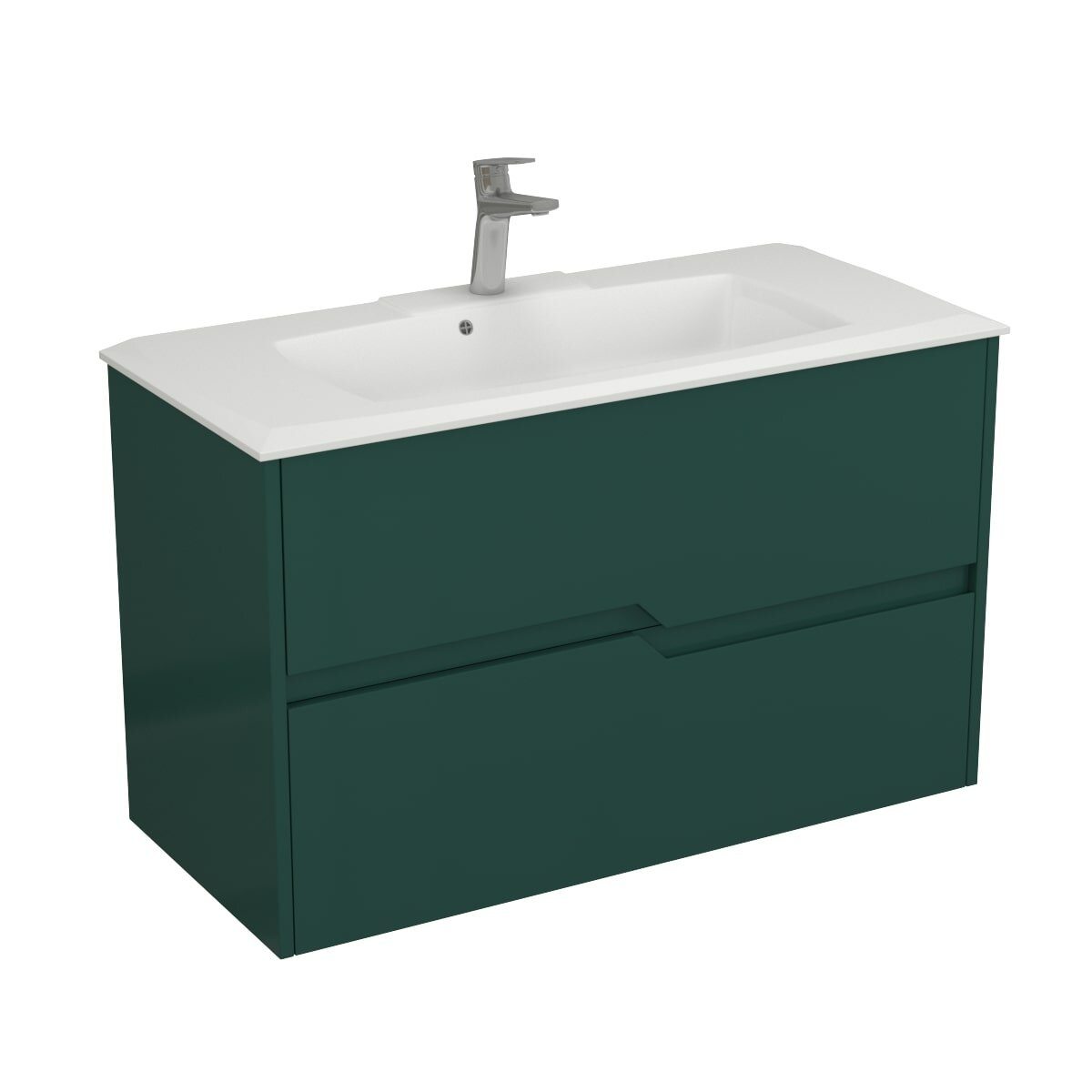 Тумба Veneto 100 зелёный матовый под умывальник Фортуна 100