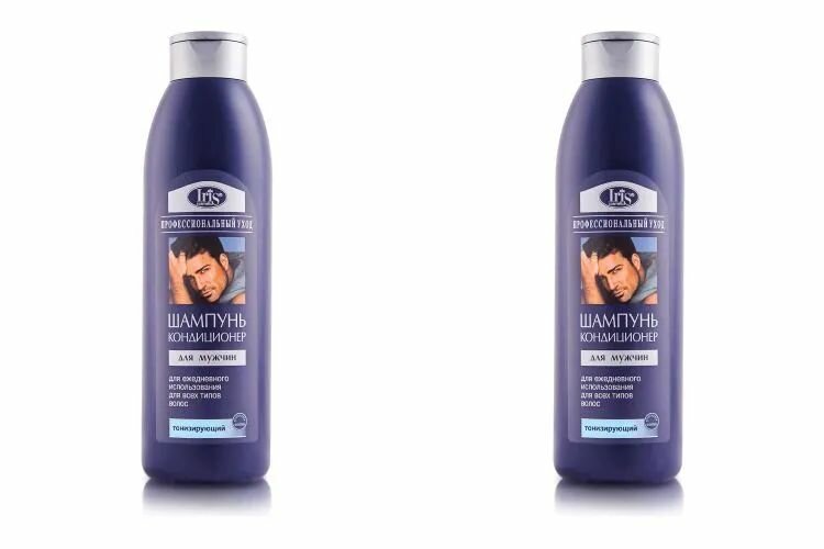 Iris cosmetic Шампунь, профессиональный уход для мужчин, тонизирующий, 1000 мл, 2 уп