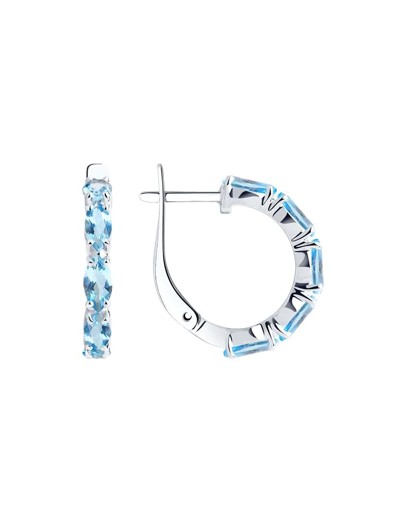 Серьги, серебро, 925 проба, родирование, топаз