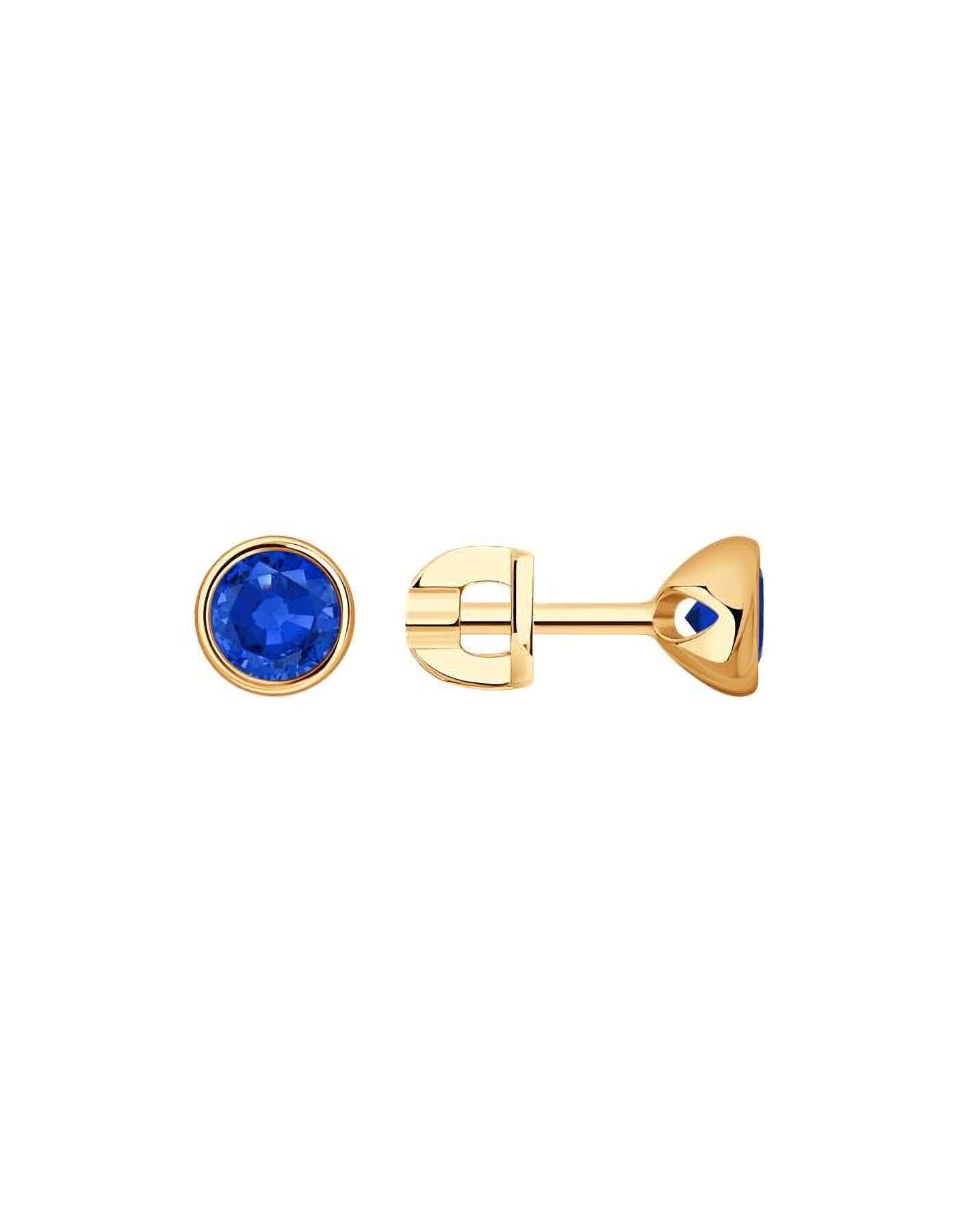 Серьги пусеты, серебро, 925 проба, золочение, фианит