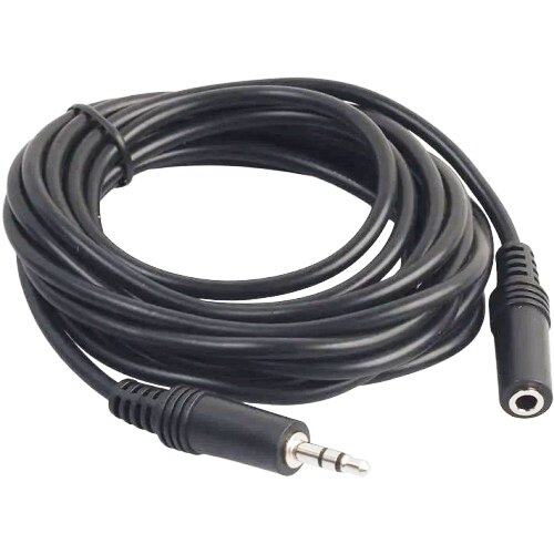 Кабель аудио удлинитель 3.5мм Premier 5-033 штекер-гнездо - 5 метров, чёрный