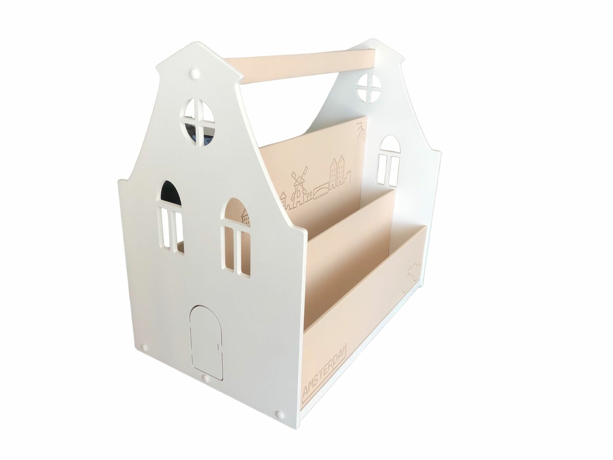 Дизайнерская полка для книг на колесах по Монтессори. Амстердам