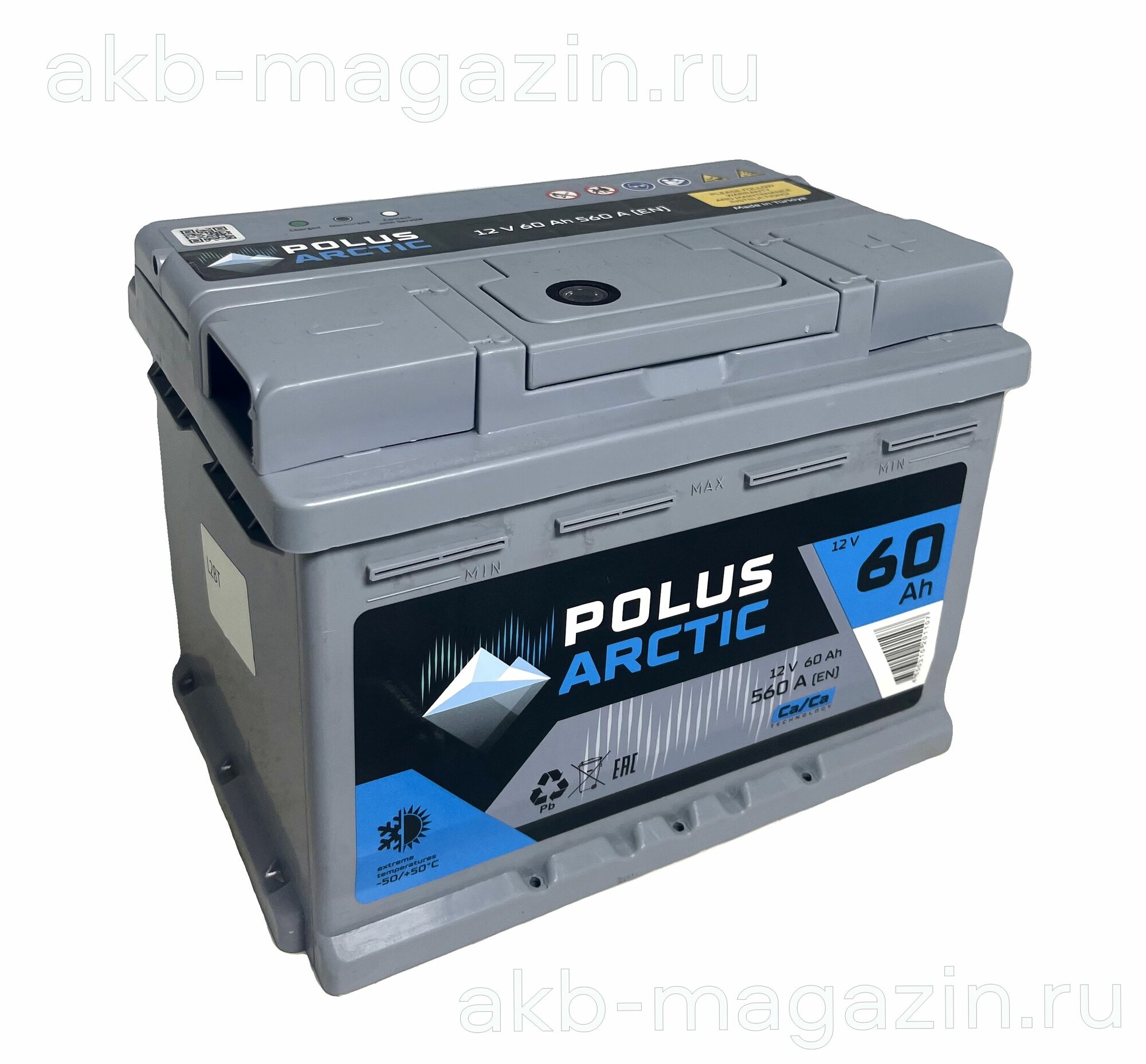 Автомобильный аккумулятор POLUS ARCTIC 6СТ-60 Ah низкий, обратная полярность