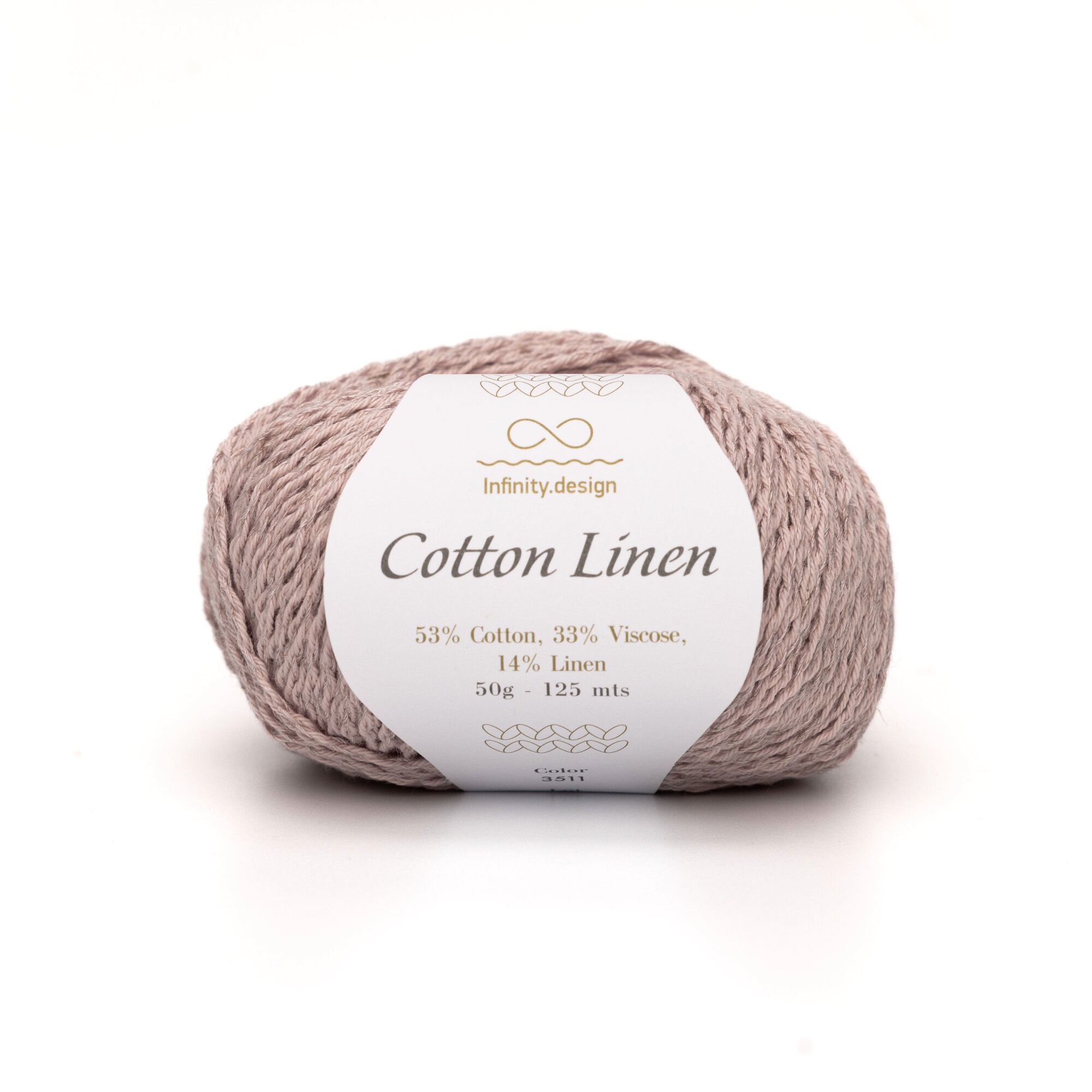 Пряжа INFINITY Cotton Linen (1 моток), 53% хлопок, 33% вискоза, 14% лен, 50г, 125м