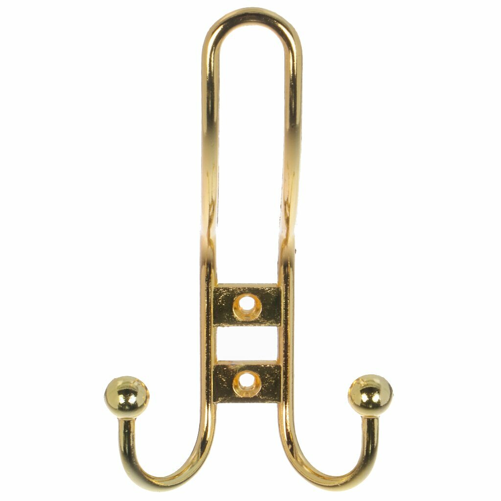 Крючок-вешалка 2-рожковый, Стандарт, 208 A GP, 10 212, золото