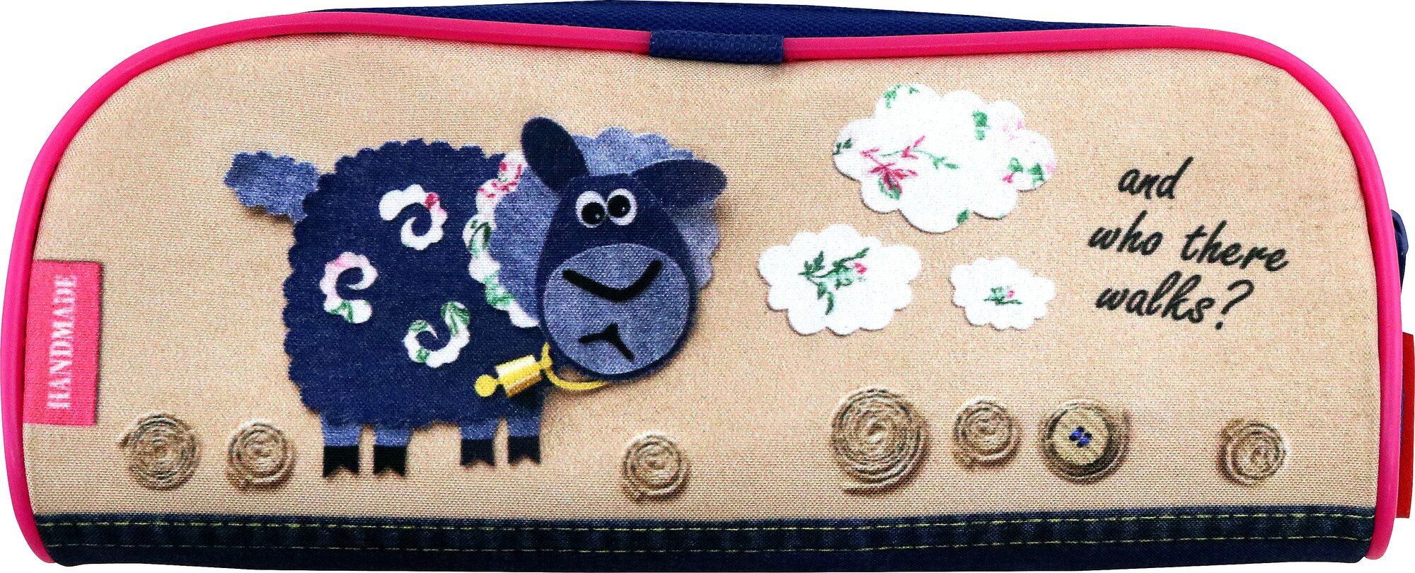 Пенал-косметичка школьный. 1 отделение, Забавная аппликация