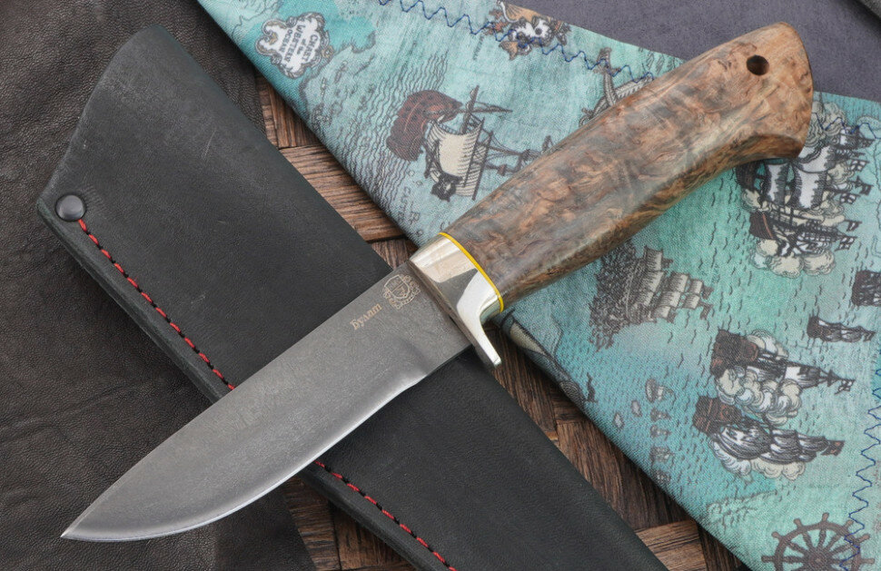 Сковородихин нож Крот (стабилизированная древесина, булат)