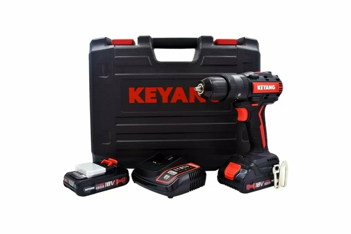 Бесщеточный аккумуляторный шуруповерт KEYANG DD18BL-W Set
