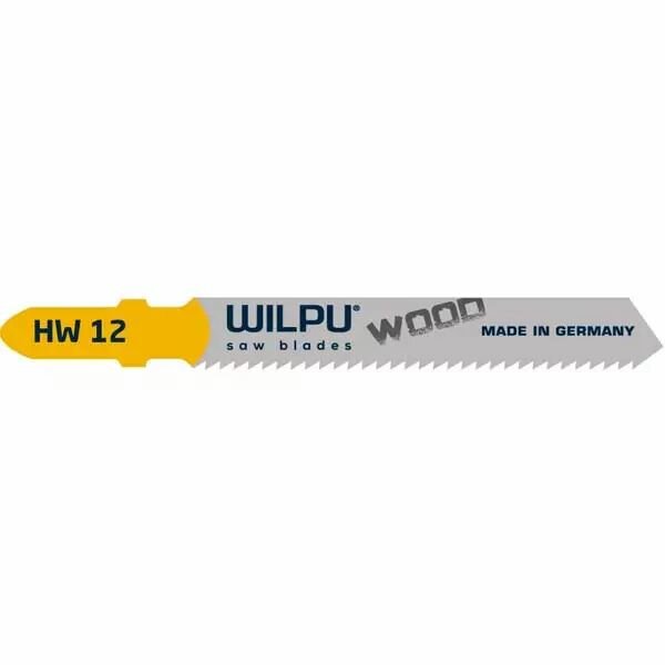 Пилка для лобзика по дереву и изоляционным материалам WILPU HW12 50/76.5*2 мм, прямой грубый рез (5 шт.)