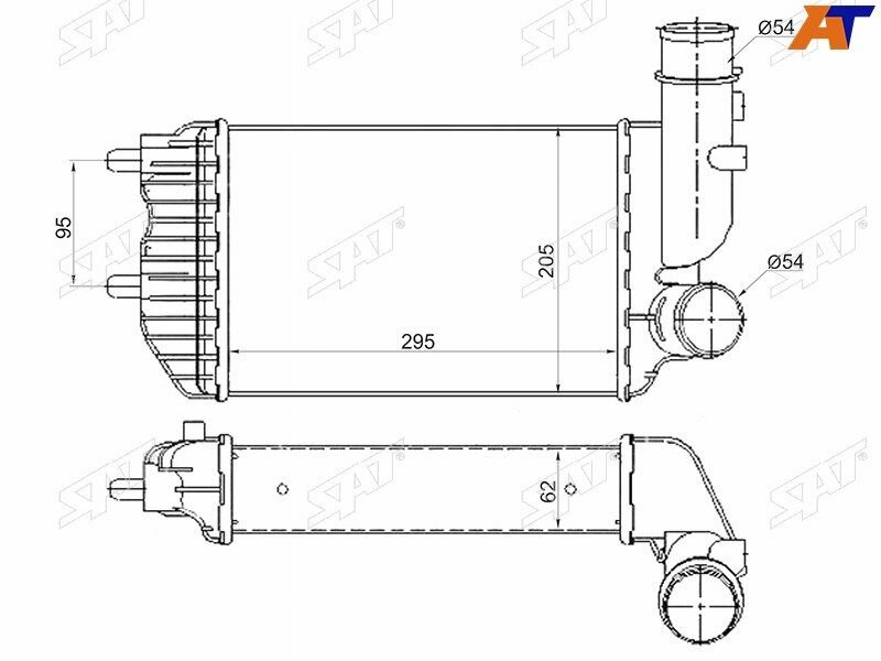 . SAT Радиатор интеркулера для CITROEN JUMPER/FIAT DUCATO/PEUGEOT BOXER 94-06