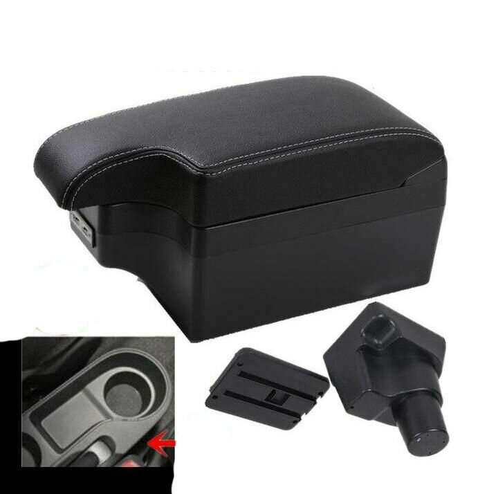 Подлокотник X-Line с USB для Киа Рио 4 - Kia Rio IV седан 2017-2023, Киа Рио X-Line 2017-2020 Киа Рио X 2020-2023 (с белой строчкой)