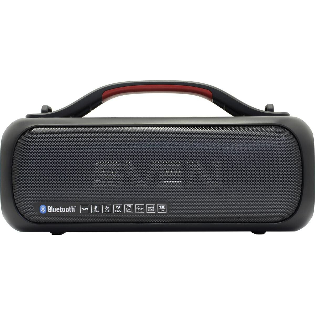 Колонка SVEN PS-360 Black (2x12W, Bluetooth, USB, FM, Li-Ion)
