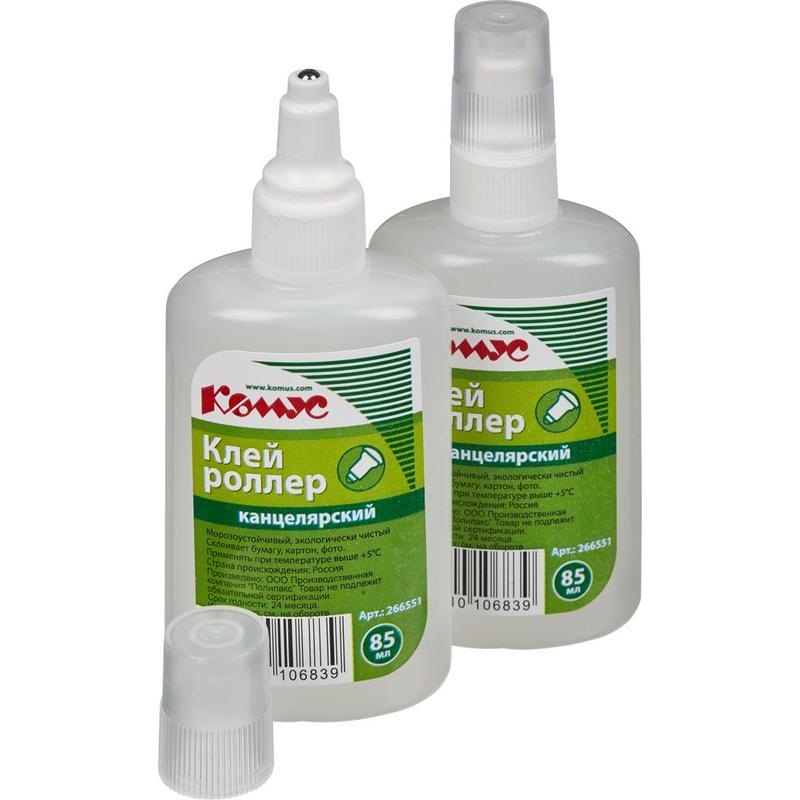 Клей канцелярский жидкий 85 мл роллер, 266551