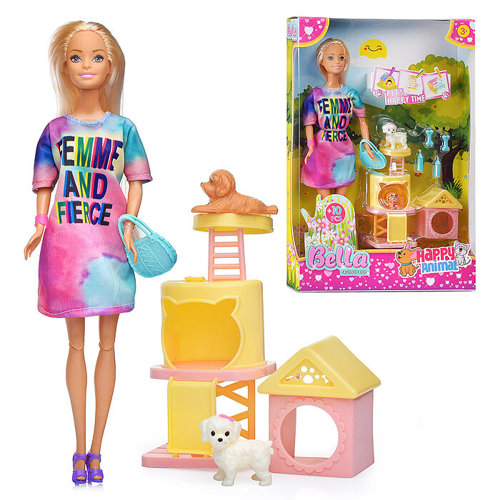 Кукла LX140-B "Лиетта" с питомцами, шарнирная, от 3 лет в коробке