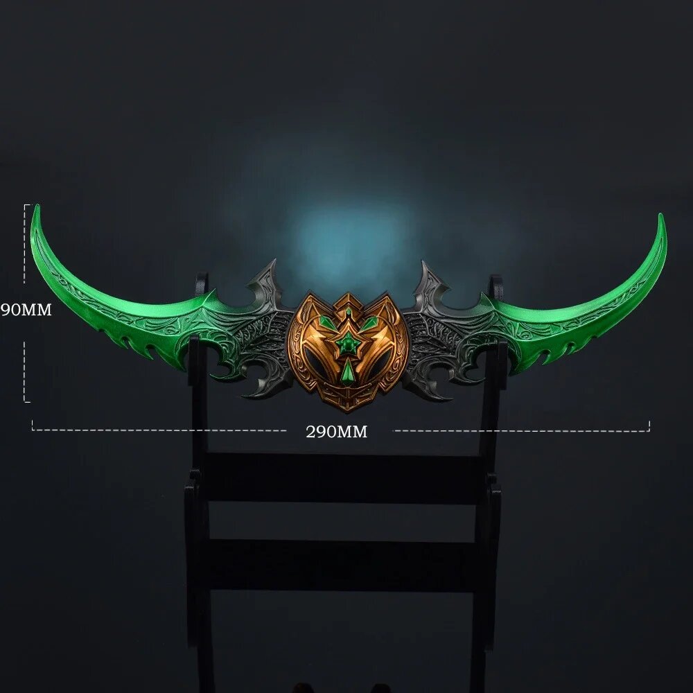 Металлическая модель оружия Warglaive of Azzinoth World of Warcraft для Изумрудный, Warglaive Green