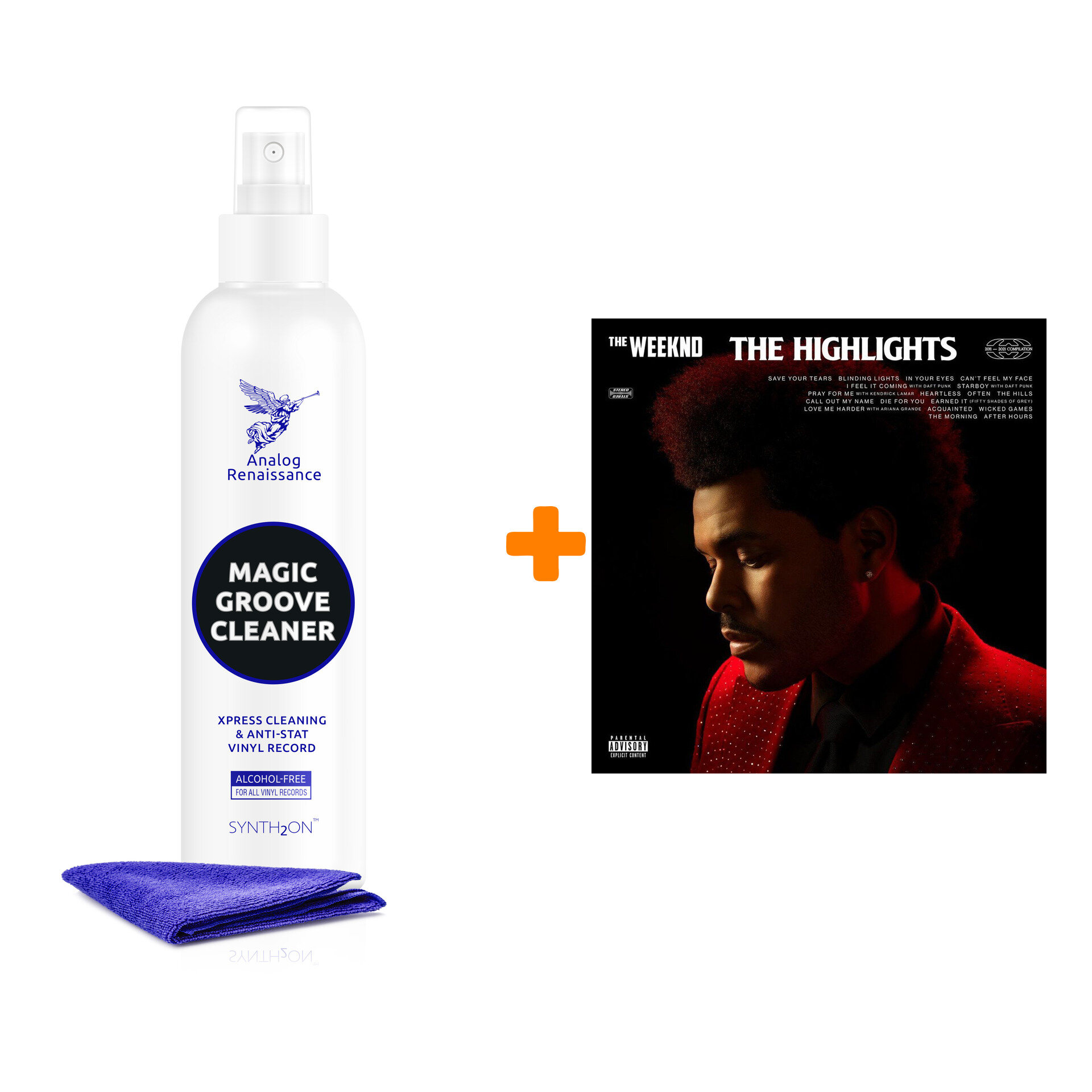 THE WEEKND The Highlights 2LP + Спрей для очистки LP с микрофиброй 250мл Набор