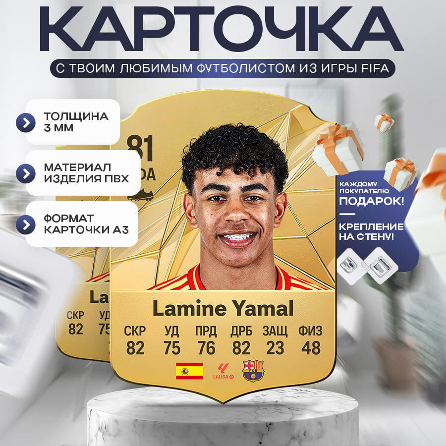 Карточка фифа с футболистом Lamine Yamal 81 A3