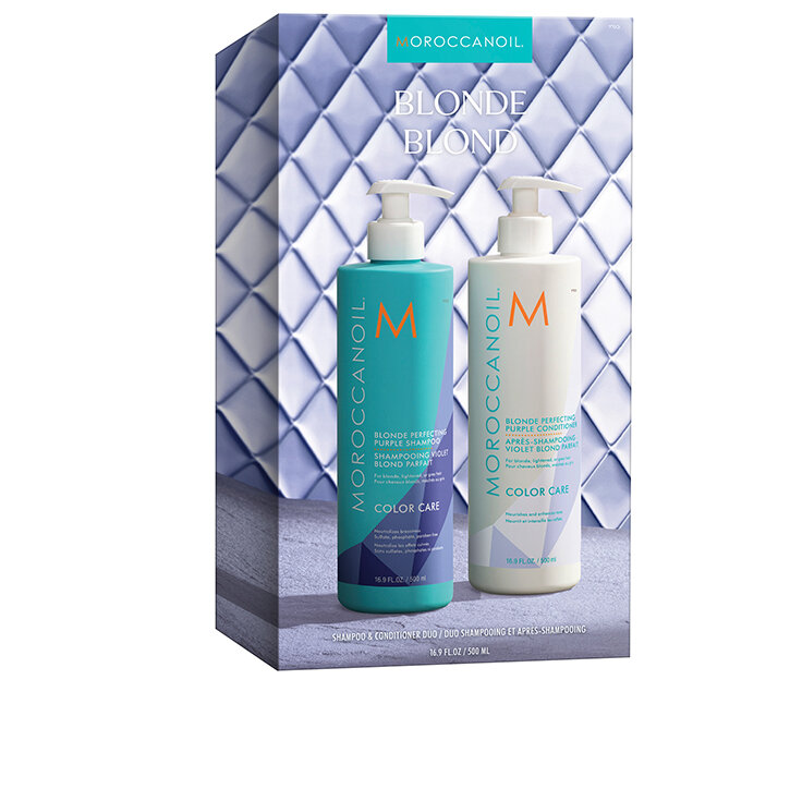 Набор для волос MOROCCANOIL DUO 2024 Blonde Тонирующий с фиолетовым пигментом (шампунь 500 мл и бальзам 500 мл)