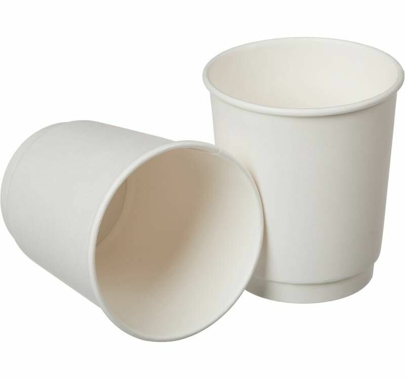 Набор стаканов картонных 250(273)мл d-80мм белый уп/50шт для горячего